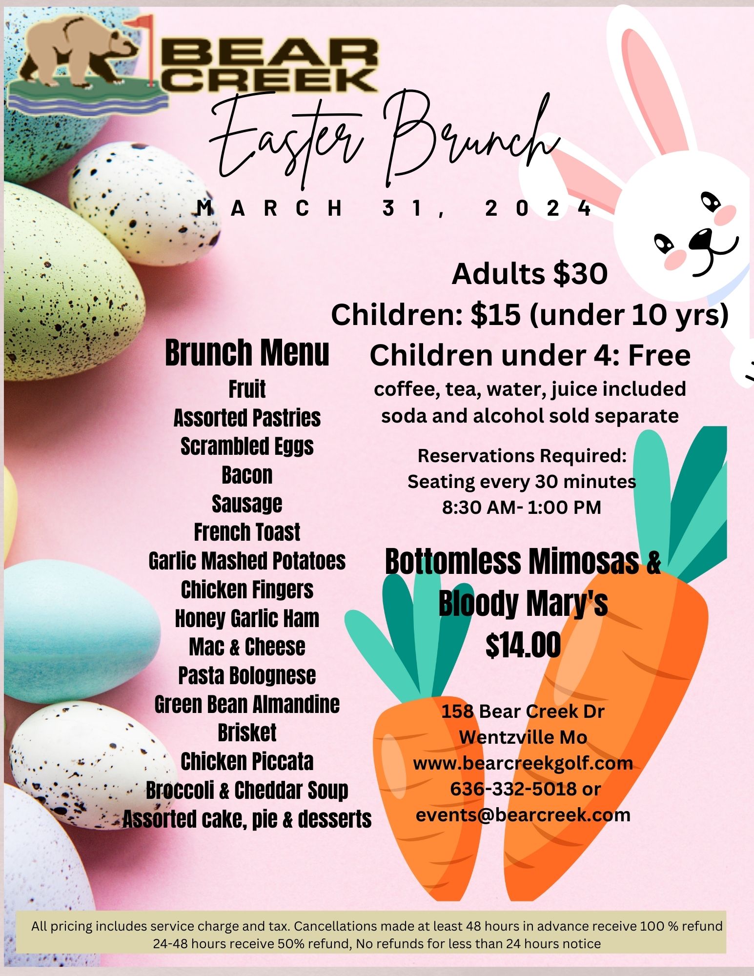 Holiday Brunch Archives - Bear Creek Golf Club - STL